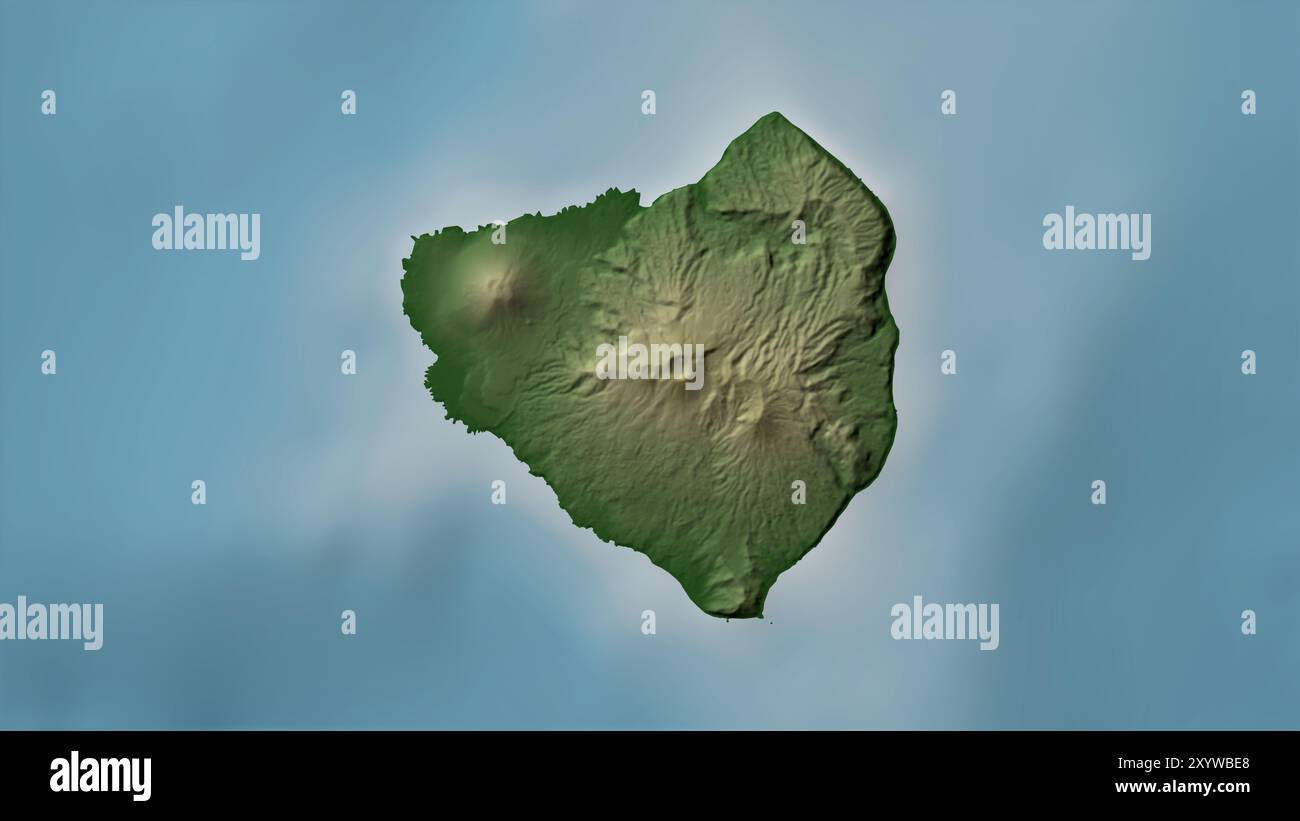 Babuyan Island in the South China Sea on a colored elevation map Stock ...
