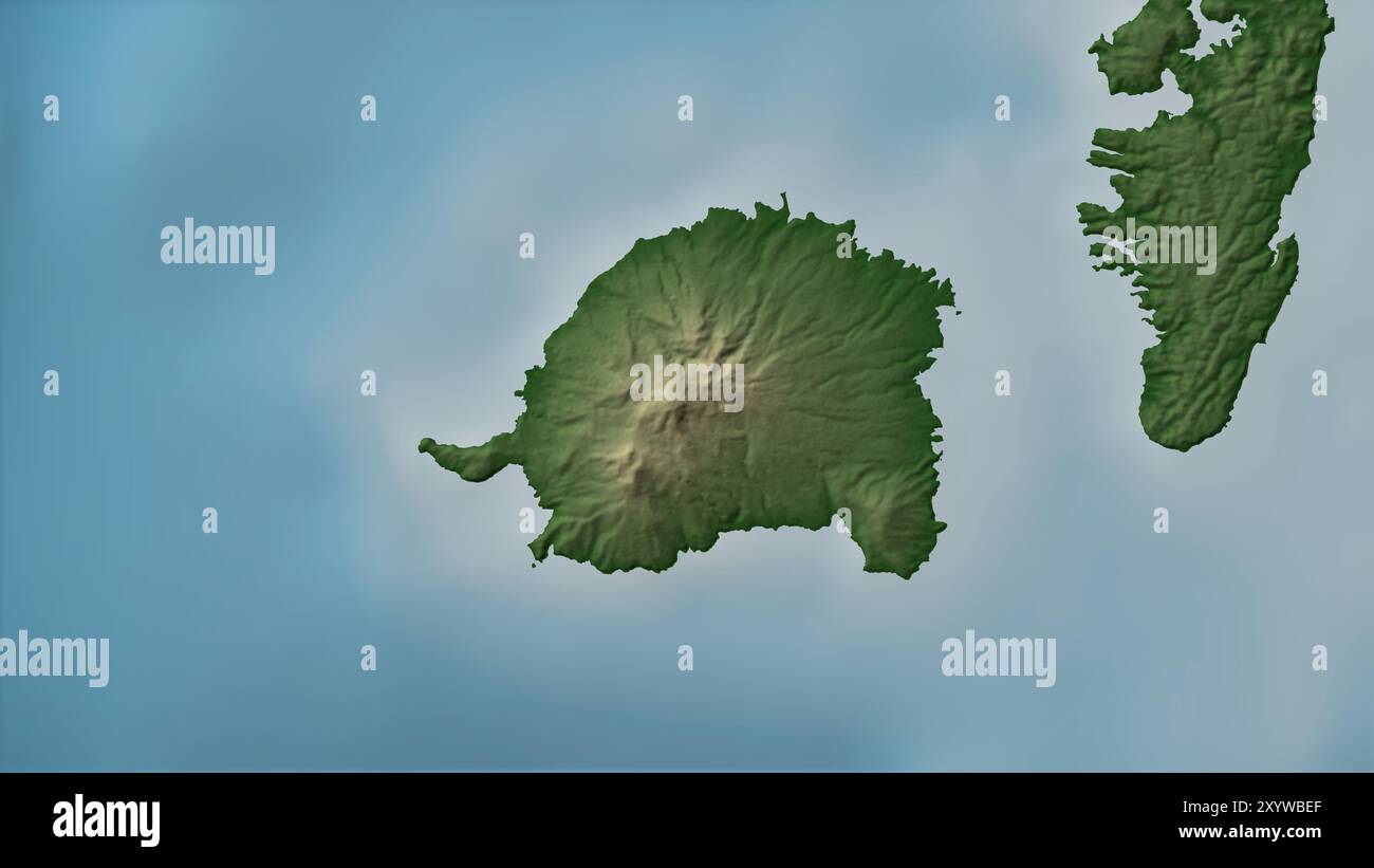 Balut Island in the Celebes Sea on a colored elevation map Stock Photo - Alamy