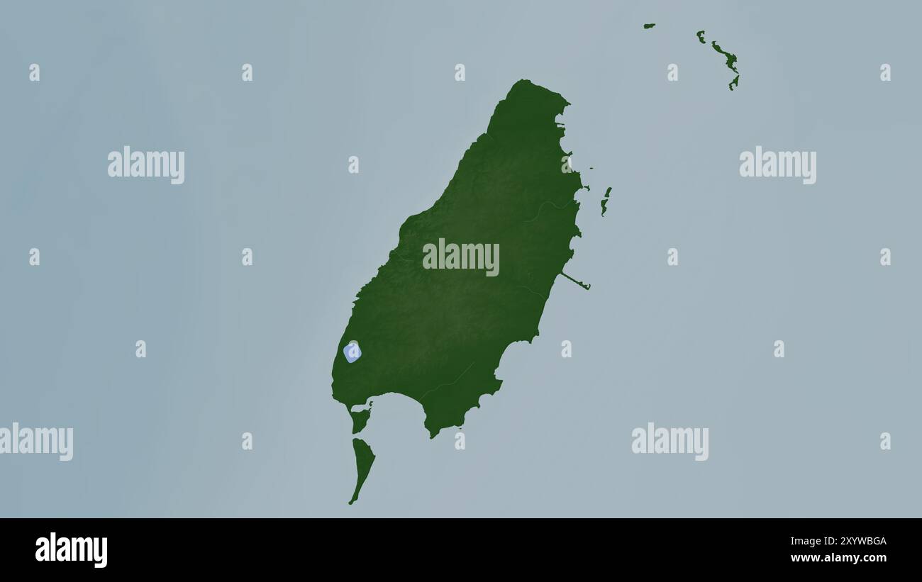 Barrow Island in the Indian Ocean on a colored elevation map Stock ...