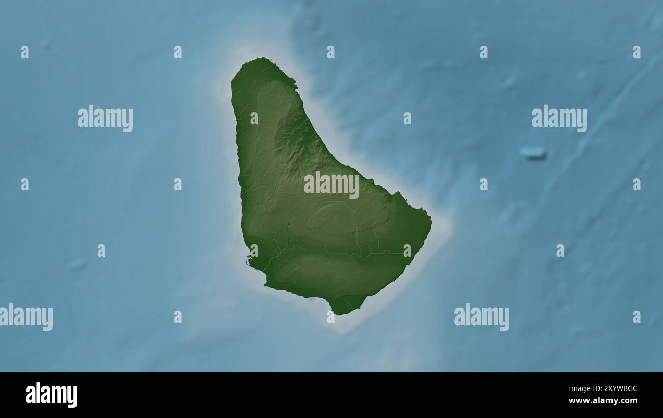 Barbados Island in the Caribbean Sea on a colored elevation map Stock Photo - Alamy