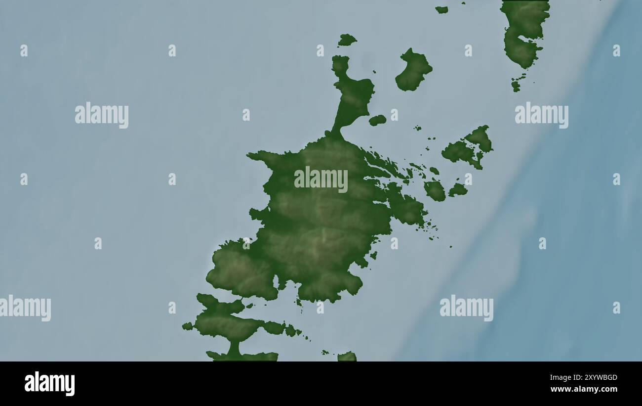 Barra Island in the North Atlantic Ocean on a colored elevation map ...