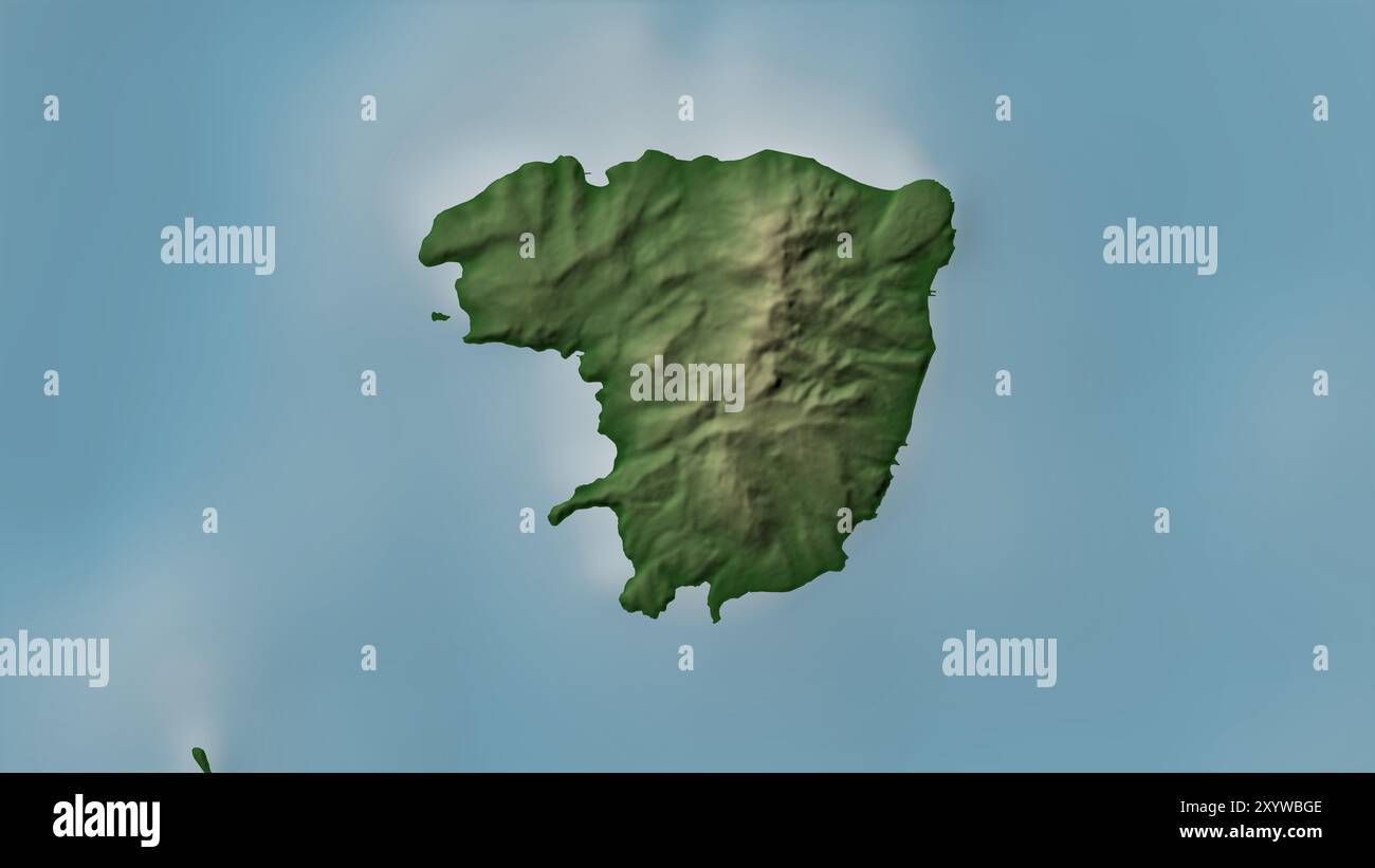 Banton Island in the Philippine Sea on a colored elevation map Stock ...