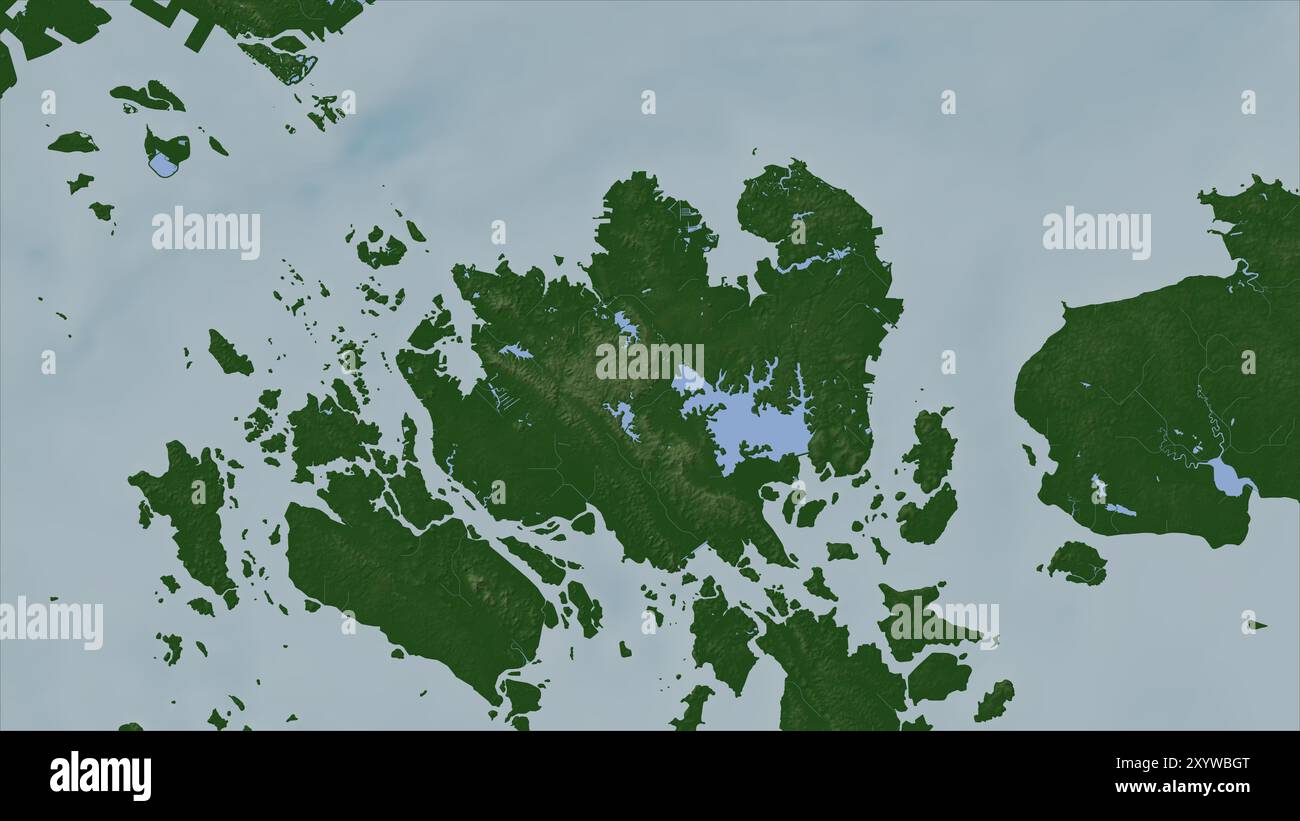 Pulau Batam in the South China Sea on a colored elevation map Stock ...