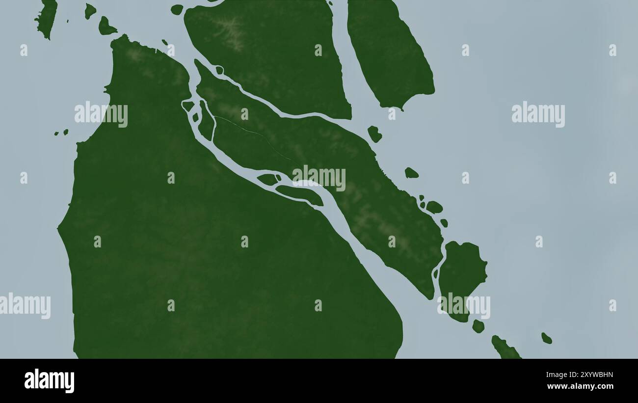 Pulau Belat in the South China Sea on a colored elevation map Stock ...