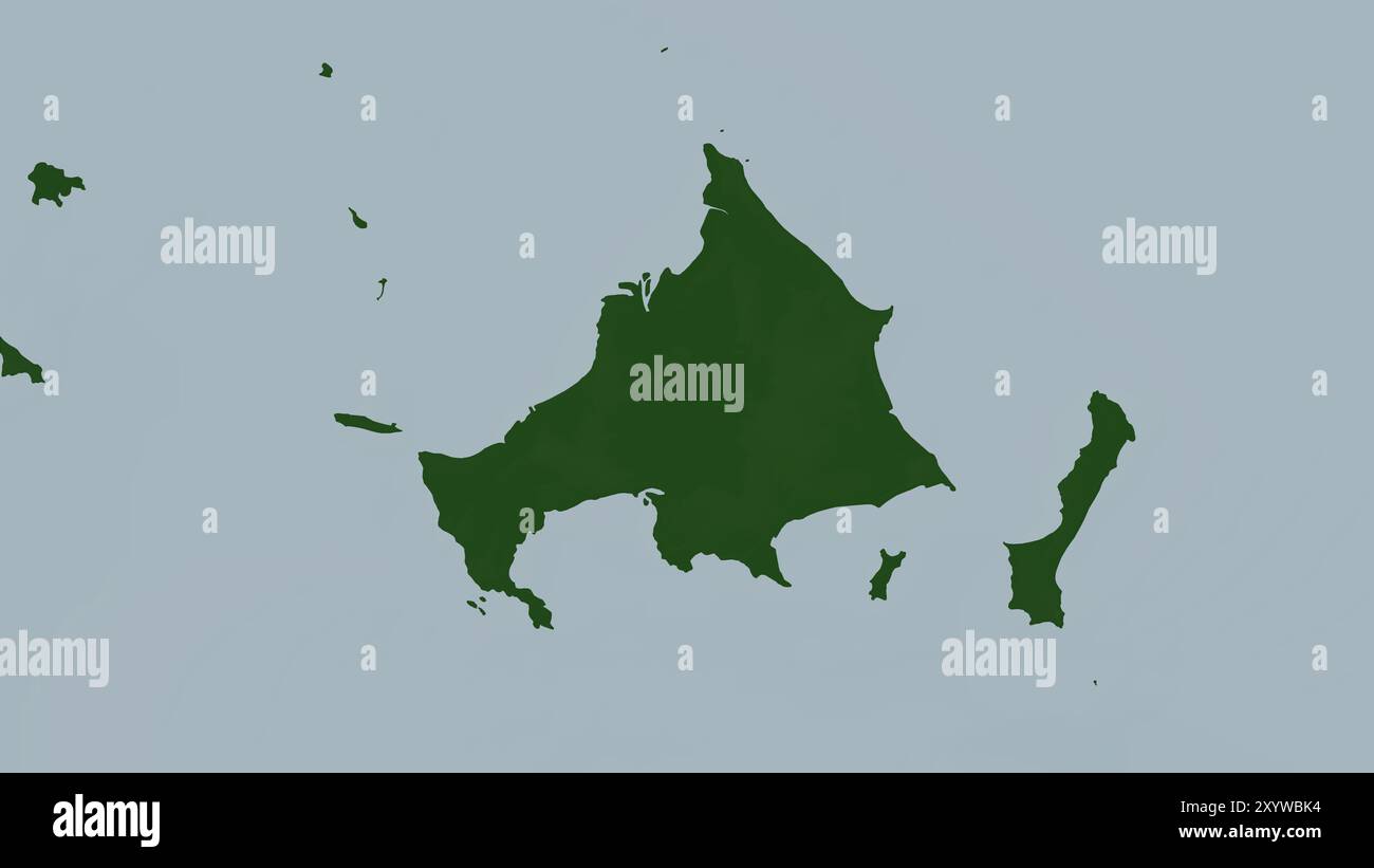 Bentinck Island in the Arafura Sea on a colored elevation map Stock ...
