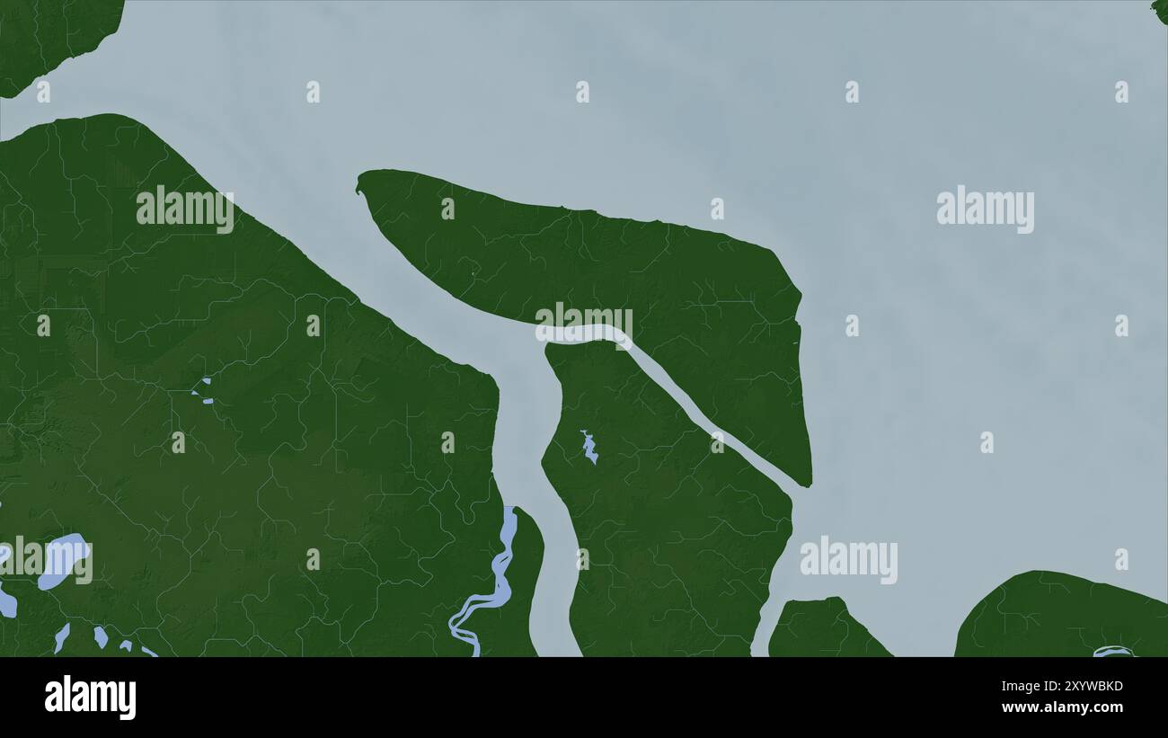 Pulau Bengkalis in the Malacca Strait on a colored elevation map Stock ...