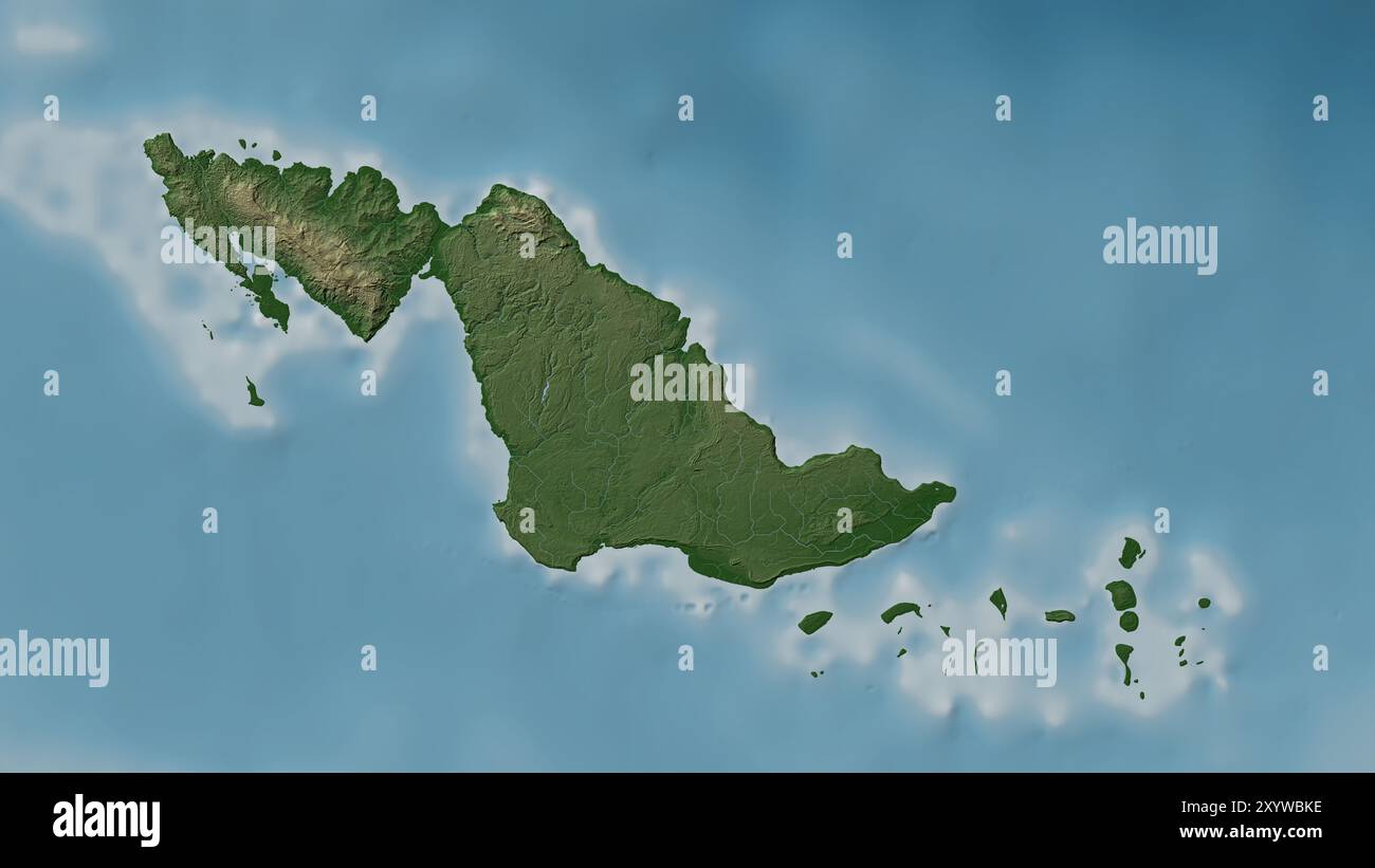 Pulau Biak in the South Pacific Ocean on a colored elevation map Stock ...