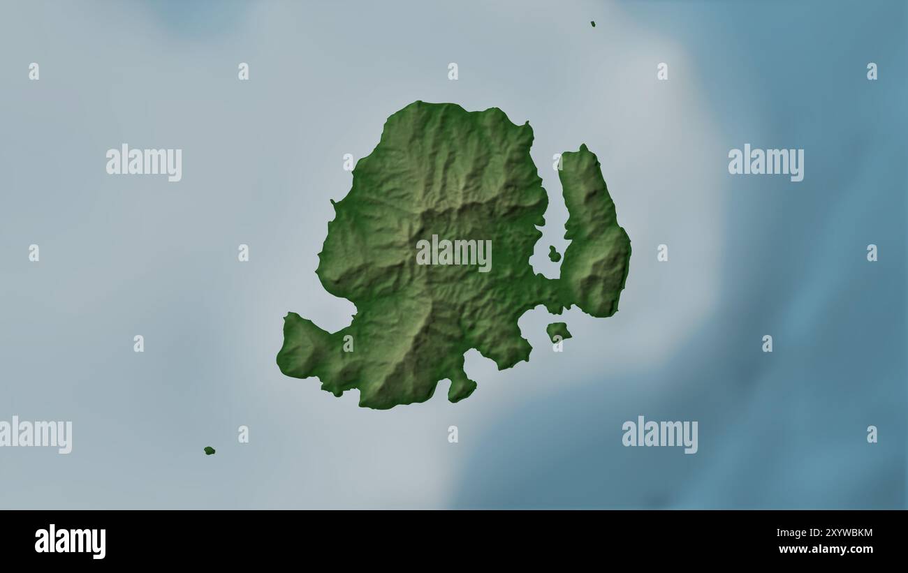 Beqa Island in the South Pacific Ocean on a colored elevation map Stock ...