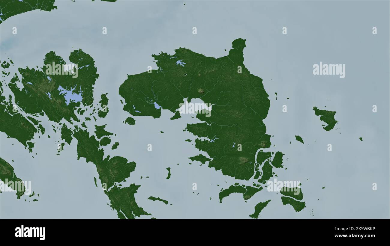 Pulau Bintan in the South China Sea on a colored elevation map Stock ...