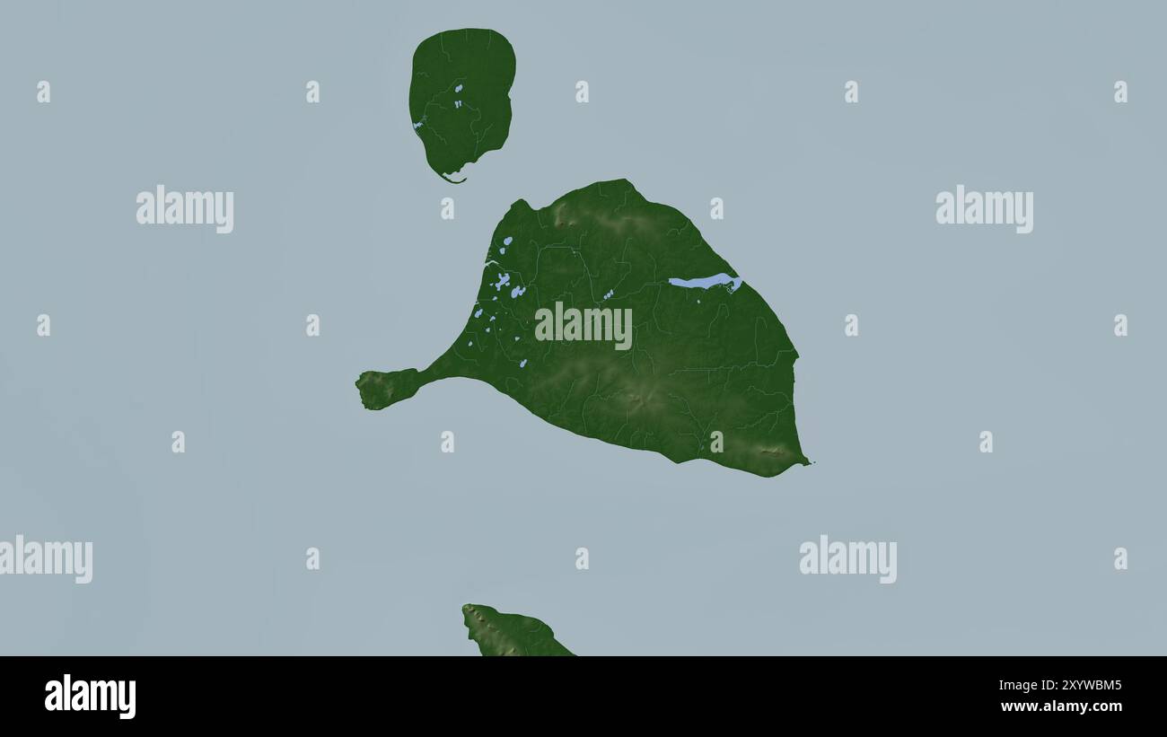 Bolshoy Lyakhovsky Island in the Laptev Sea on a colored elevation map ...