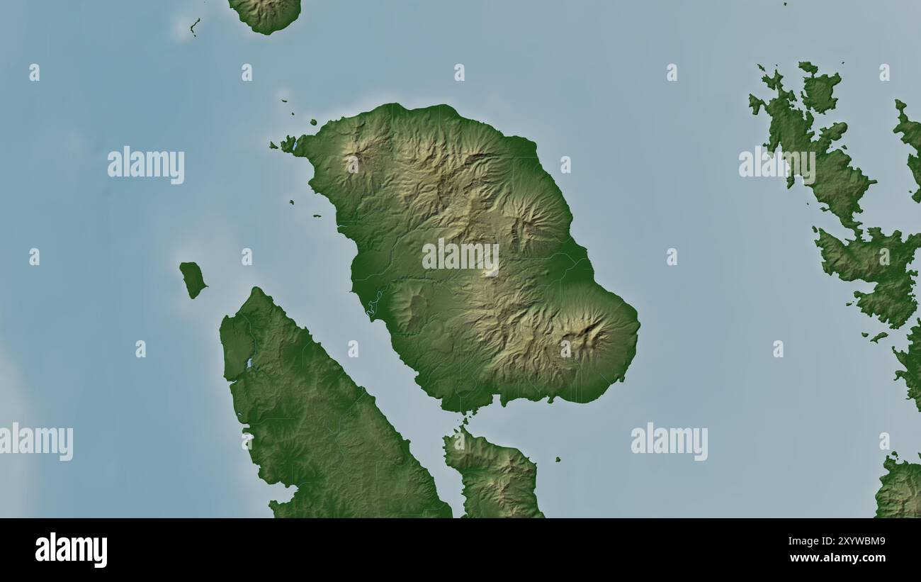 Biliran Island in the Philippine Sea on a colored elevation map Stock ...