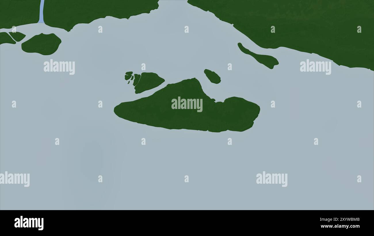 Ile Boigu in the Coral Sea on a colored elevation map Stock Photo - Alamy