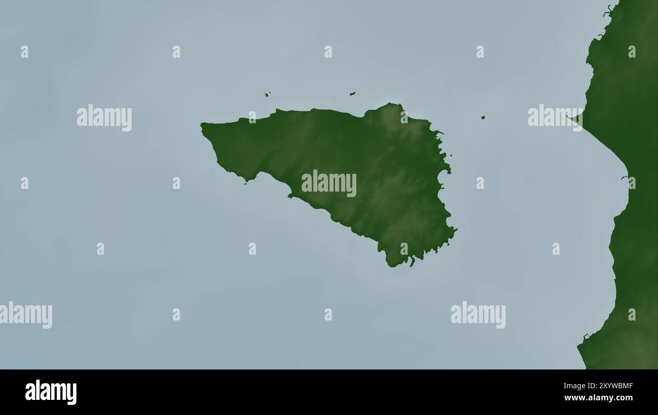 Bozcaada in the Aegean Sea on a colored elevation map Stock Photo - Alamy