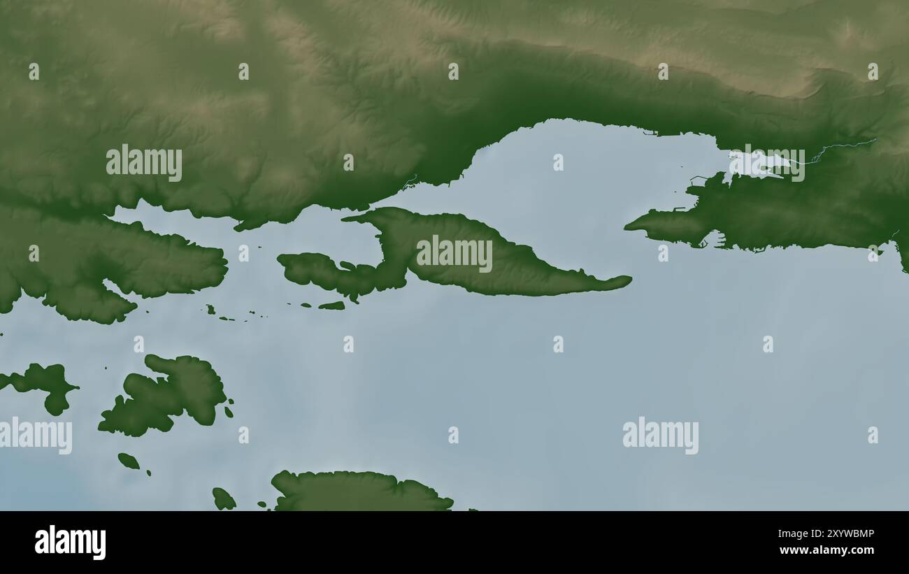 Bua Island in the Adriatic Sea on a colored elevation map Stock Photo ...