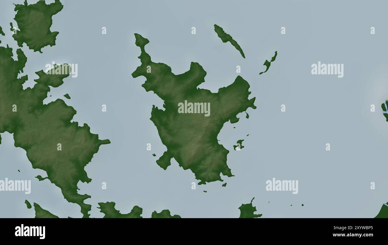 Buad Island in the Philippine Sea on a colored elevation map Stock ...
