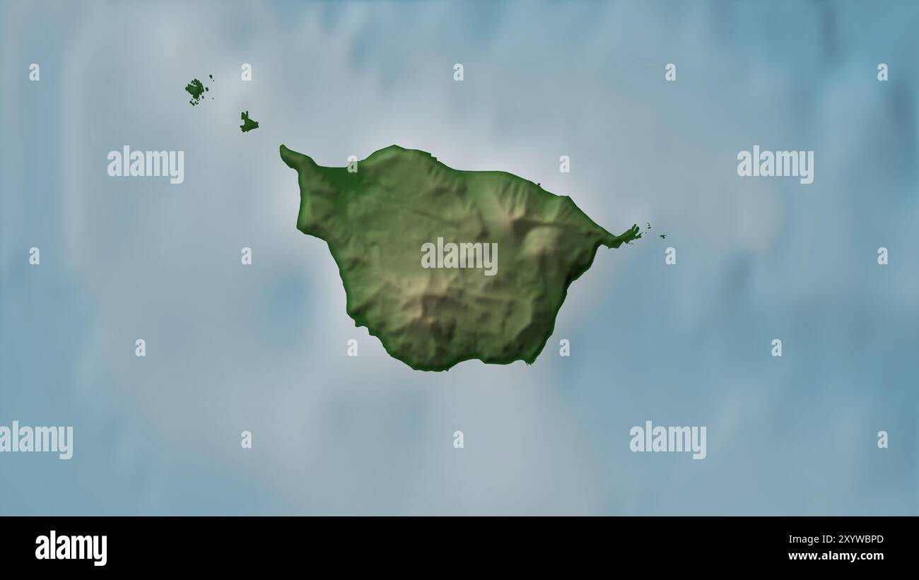 Buldir Island in the Bering Sea on a colored elevation map Stock Photo ...