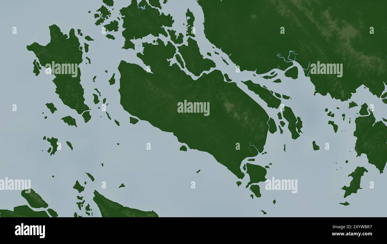 Pulau Bulan in the South China Sea on a colored elevation map Stock ...