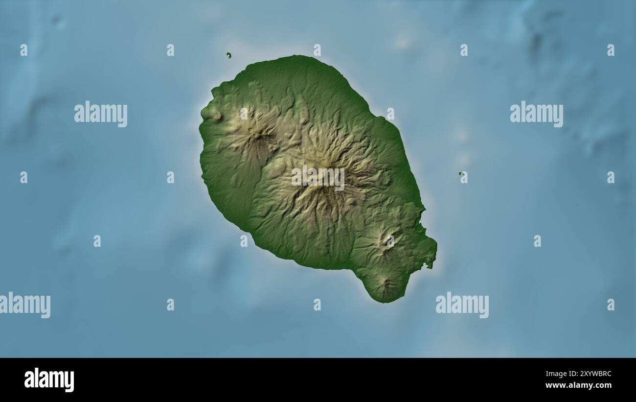 Camiguin Island in the Philippine Sea on a colored elevation map Stock ...