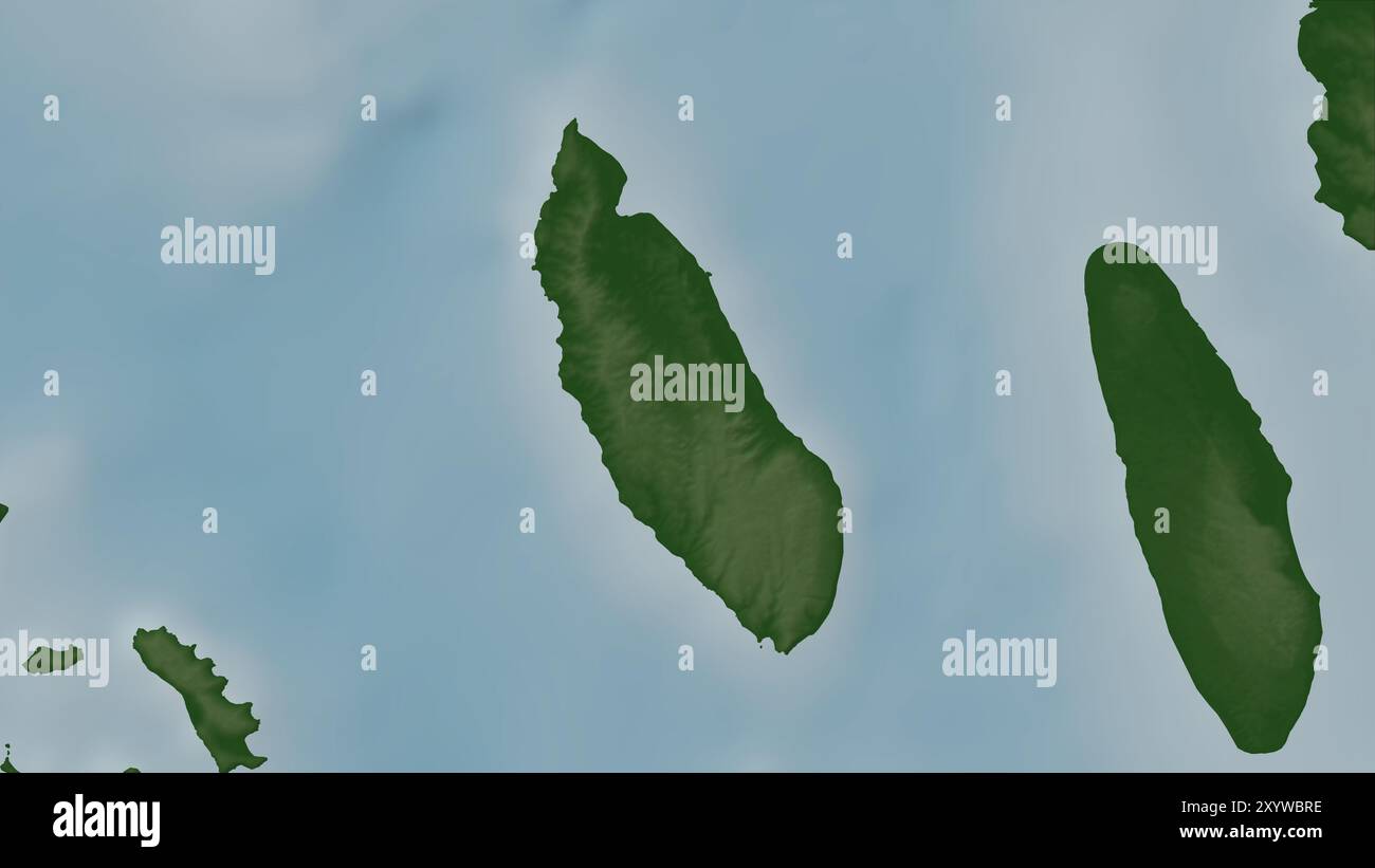 Capul Island in the Philippine Sea on a colored elevation map Stock ...