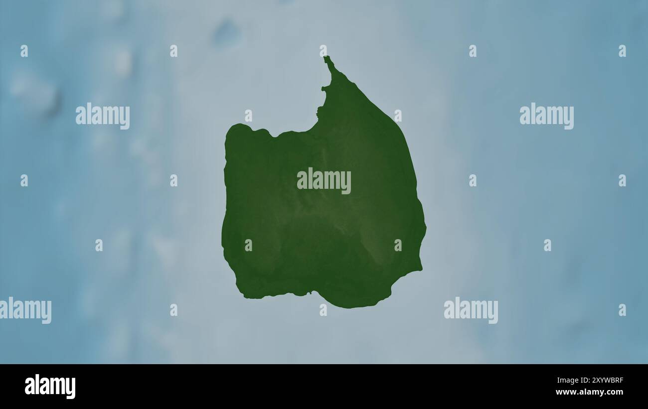 Car Nicobar Island in the Andaman or Burma Sea on a colored elevation ...