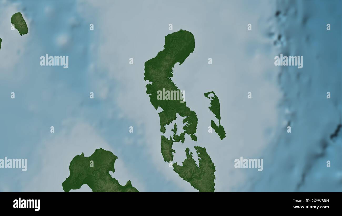 Camorta Island in the Indian Ocean on a colored elevation map Stock ...