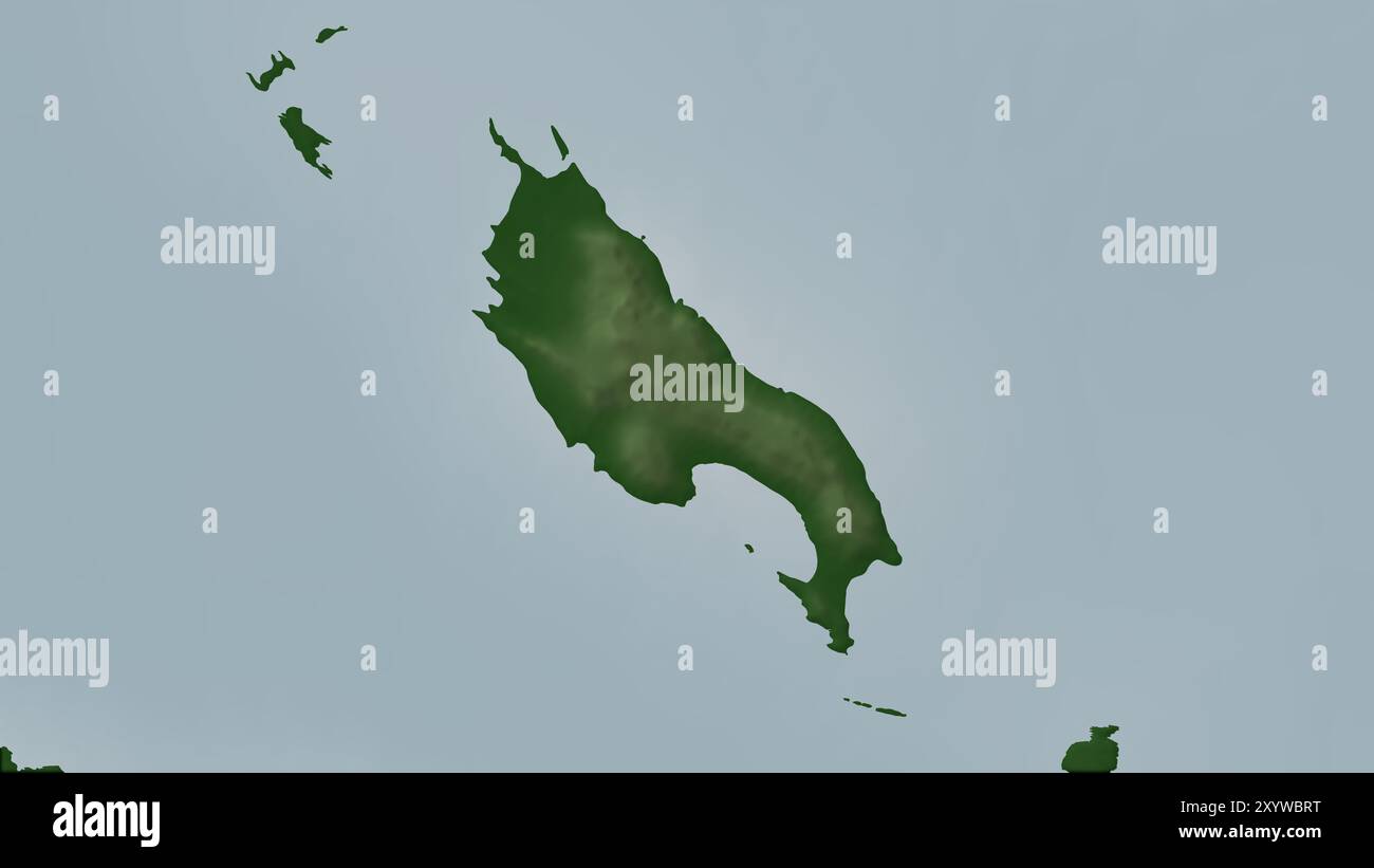 Carcass Island in the South Atlantic Ocean on a colored elevation map ...