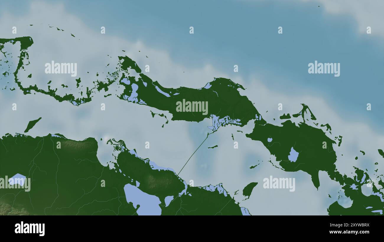 Cayo Coco Island in the North Atlantic Ocean on a colored elevation map ...