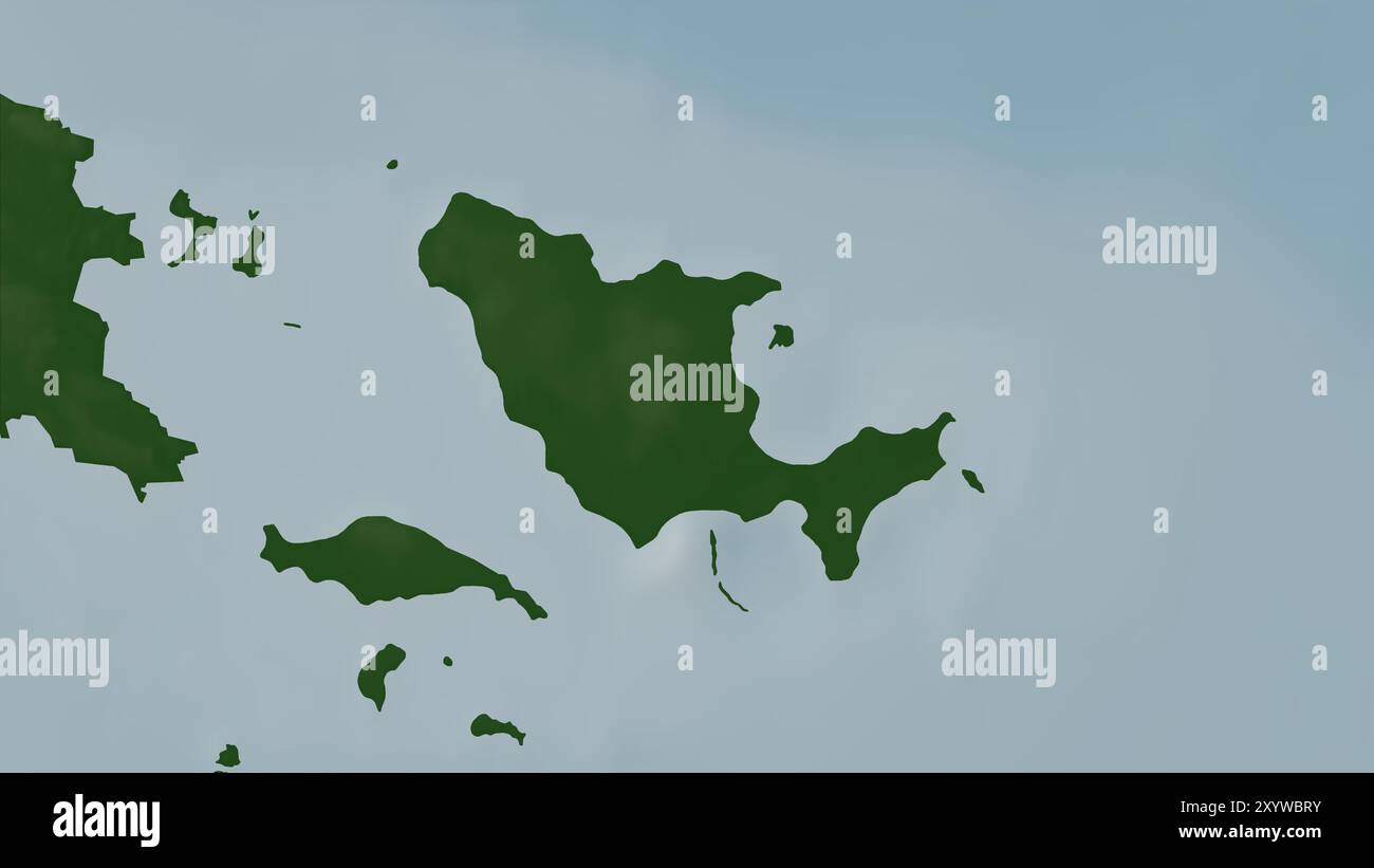 Caton Island in the Gulf of Alaska on a colored elevation map Stock ...