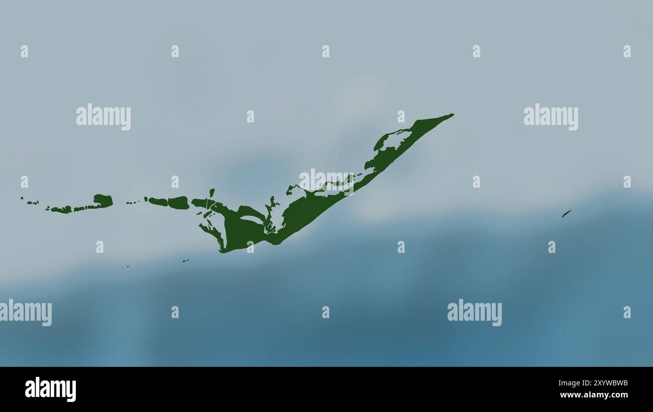 Cayo Largo Island in the Caribbean Sea on a colored elevation map Stock ...