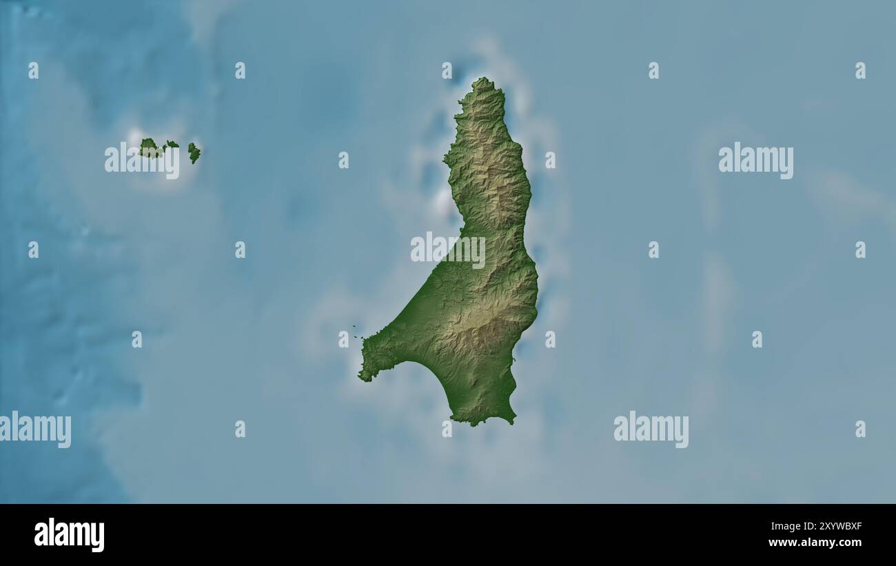 Cedros Island in the North Pacific Ocean on a colored elevation map ...