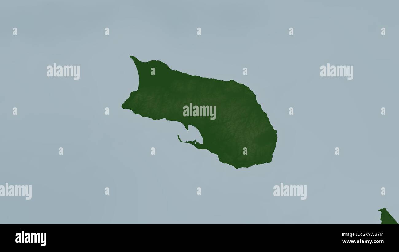 Coche Island in the Caribbean Sea on a colored elevation map Stock ...