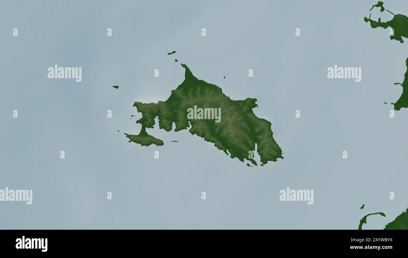 Chodo Island in the Yellow Sea on a colored elevation map Stock Photo ...