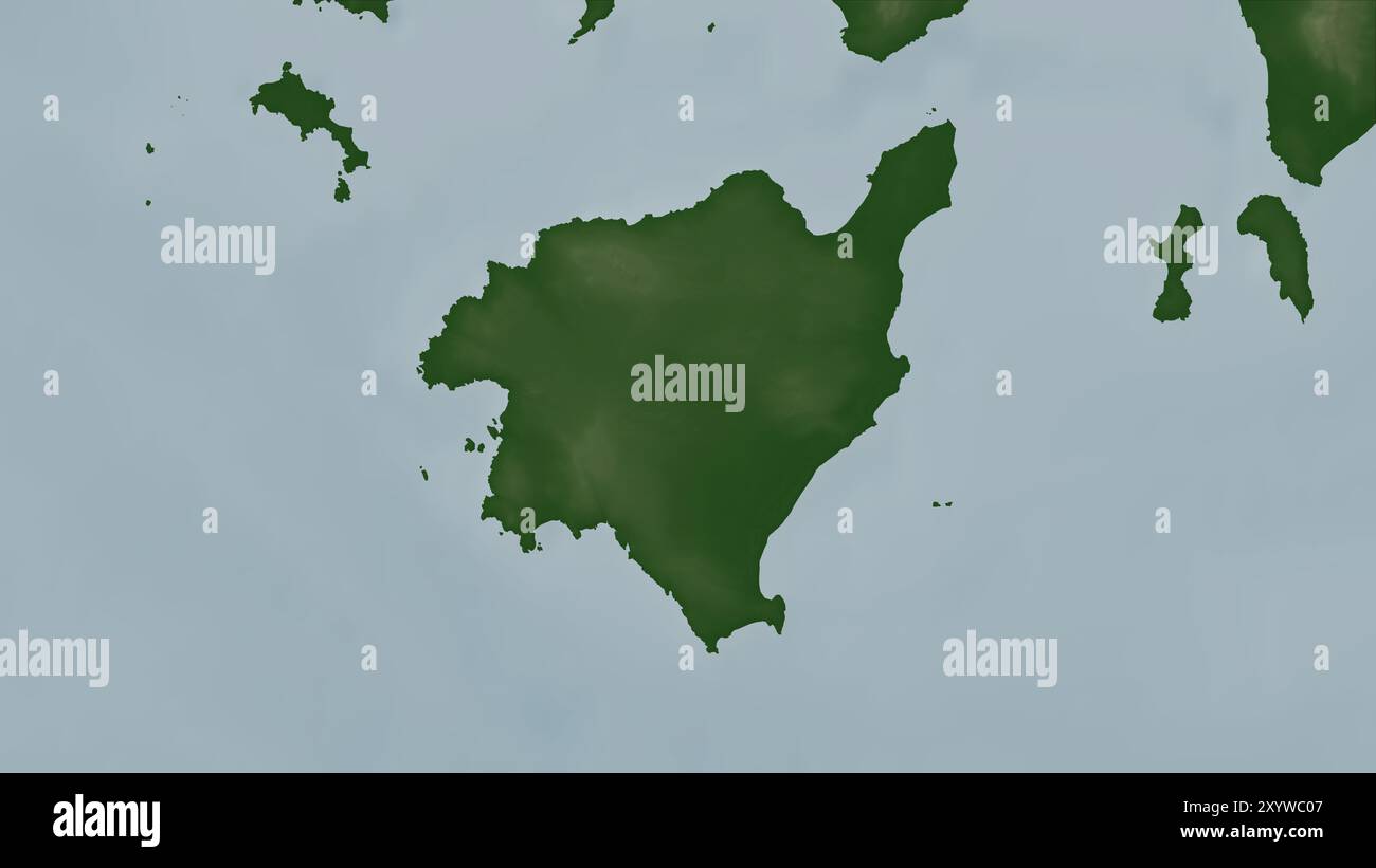 Clarke Island in the Bass Strait on a colored elevation map Stock Photo ...