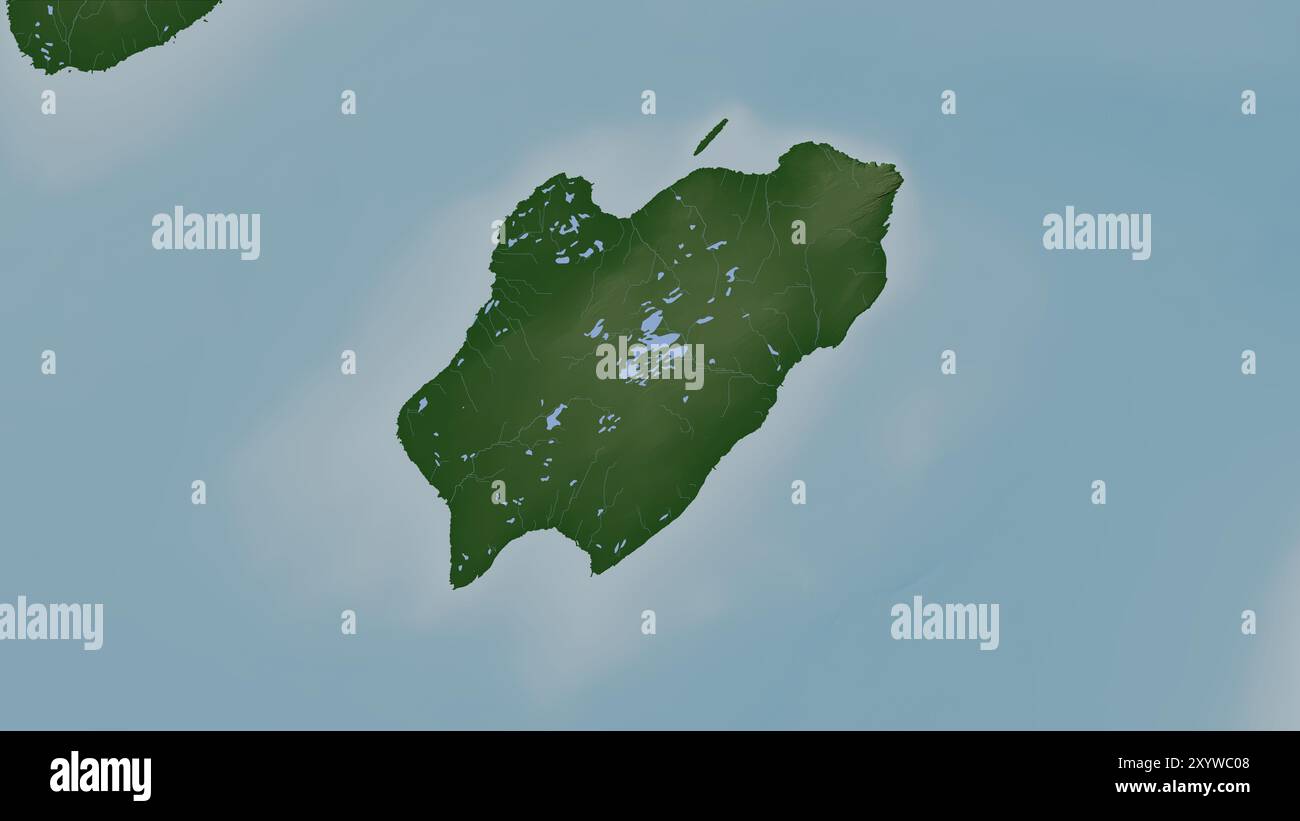 Coats Island in the Hudson Bay on a colored elevation map Stock Photo ...