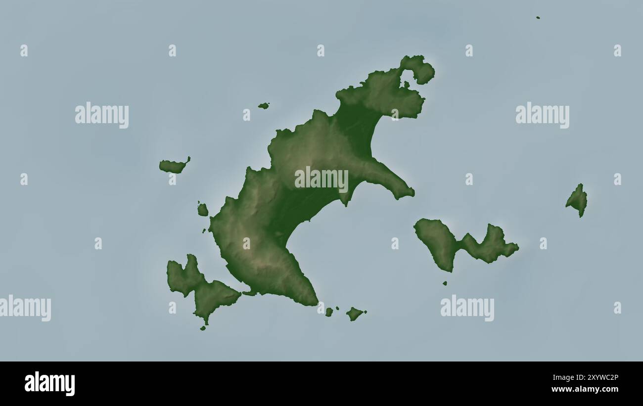 Con ao National Park Island in the South China Sea on a colored ...