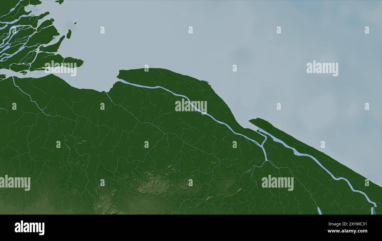Isla Corocoro in the North Atlantic Ocean on a colored elevation map ...