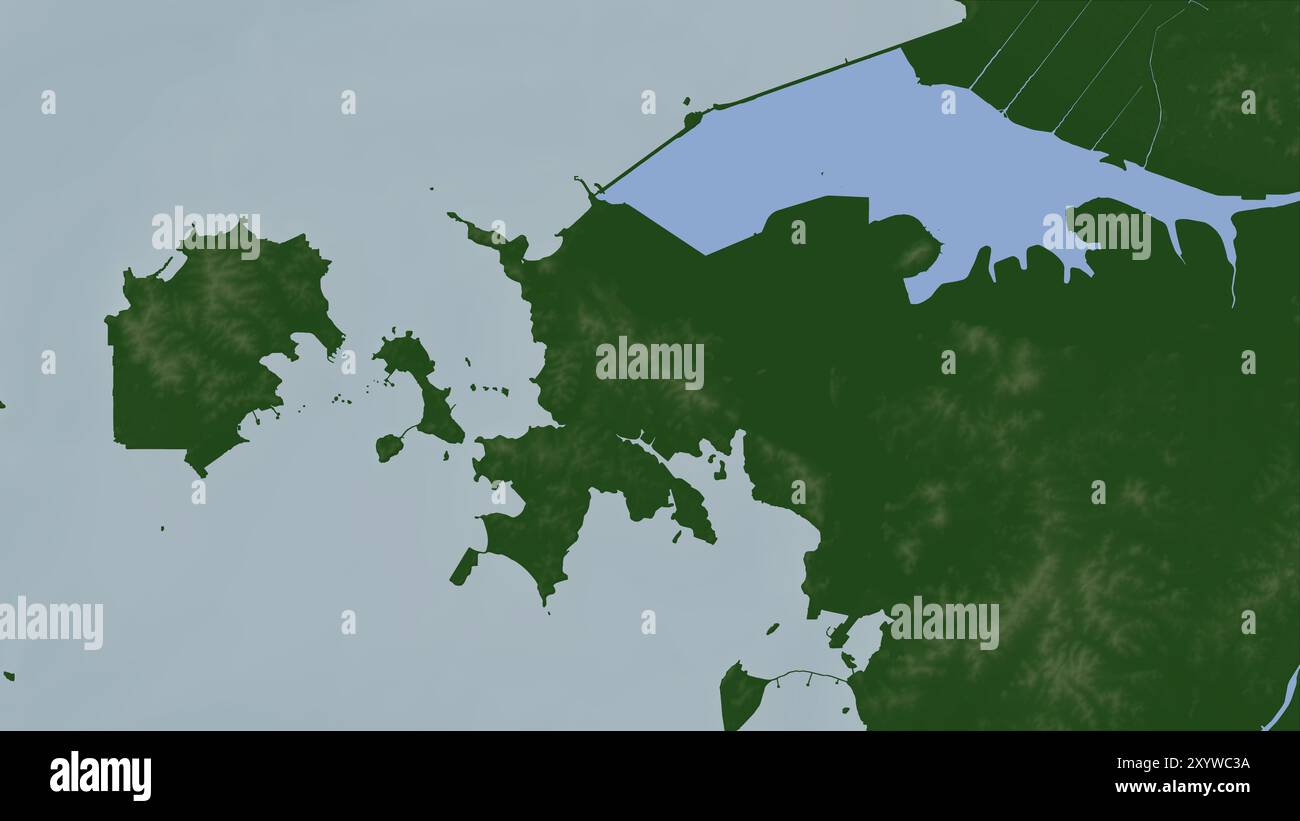 Daebudo Island in the Yellow Sea on a colored elevation map Stock Photo ...