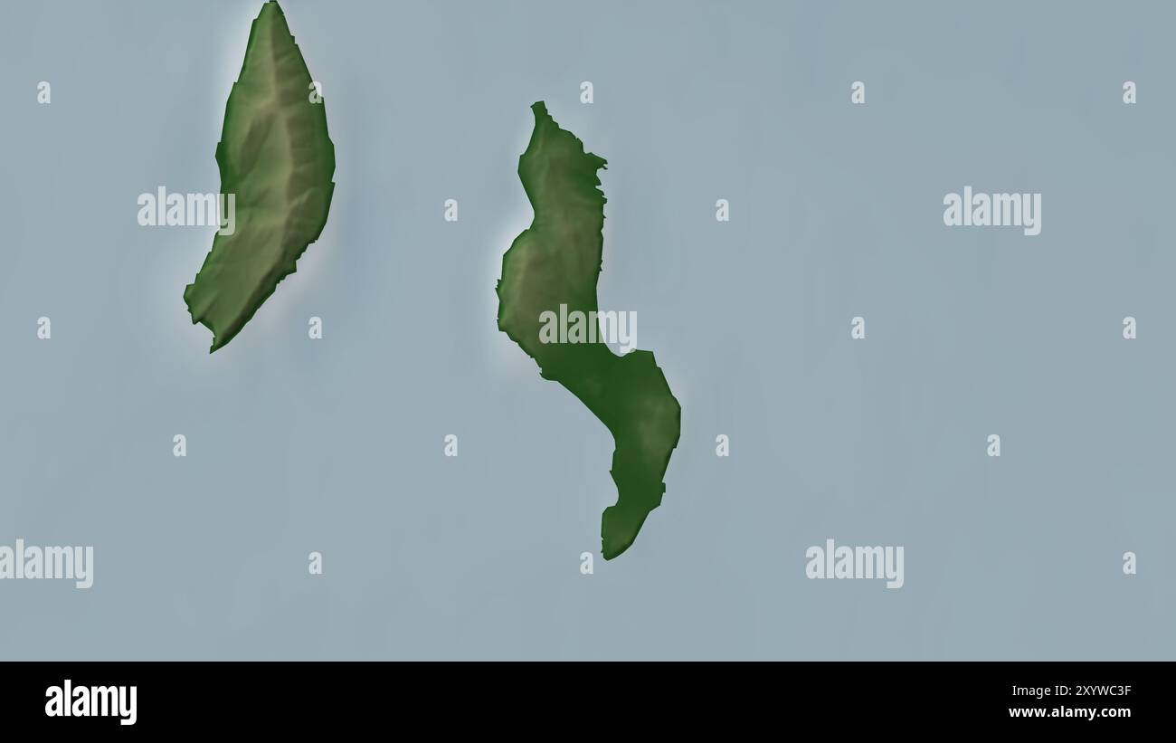 Crooked Island in the Bering Sea on a colored elevation map Stock Photo ...