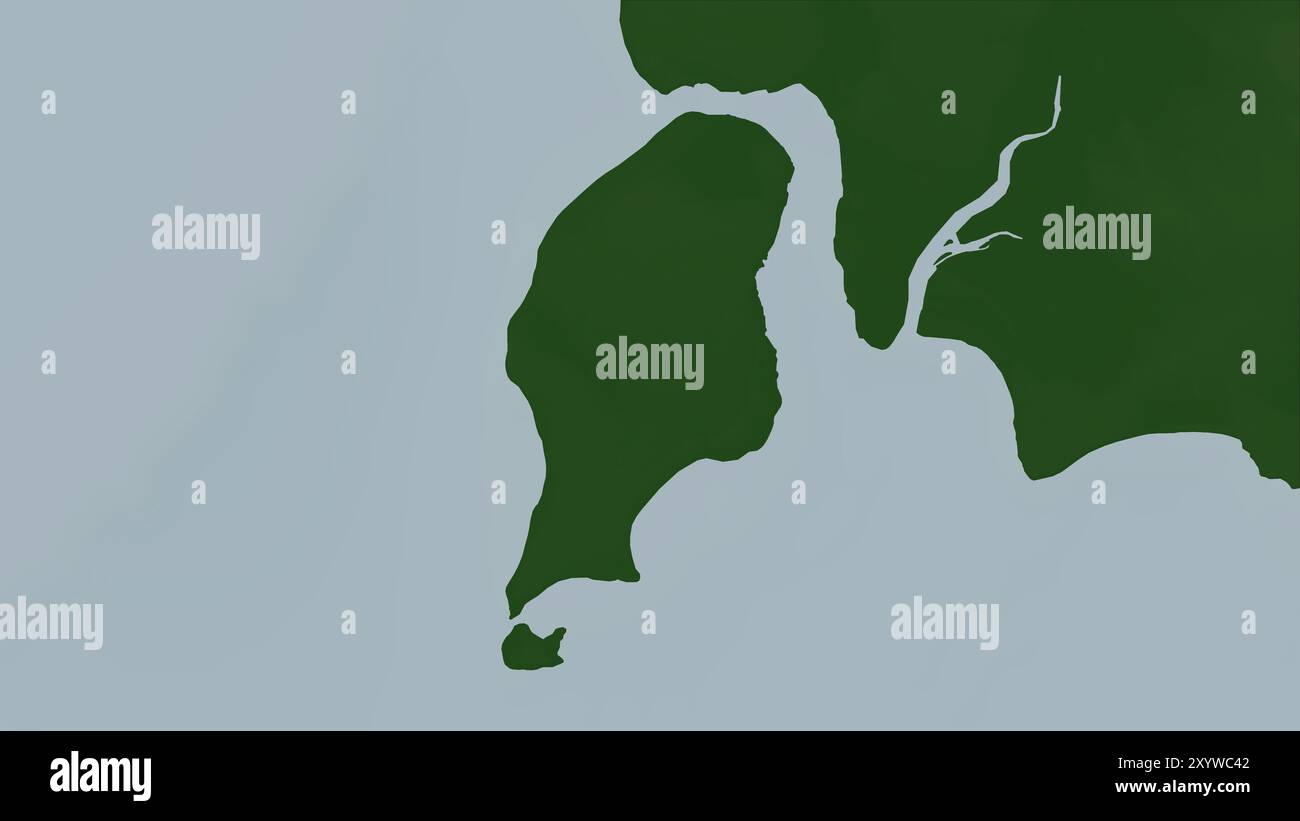 Denham Island in the Arafura Sea on a colored elevation map Stock Photo ...