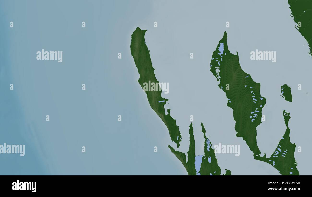 Dirk Hartog Island in the Indian Ocean on a colored elevation map Stock ...