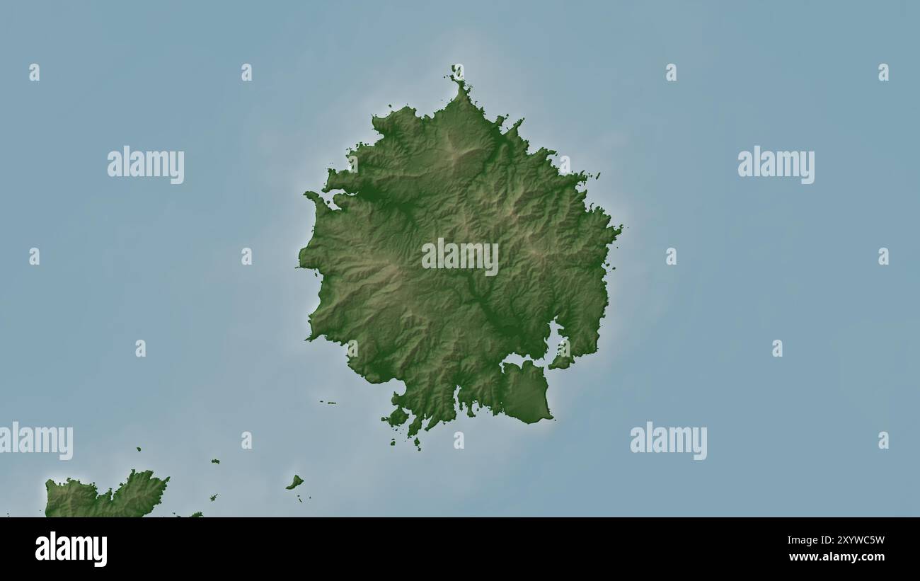 Dogo Island in the Japan Sea on a colored elevation map Stock Photo - Alamy
