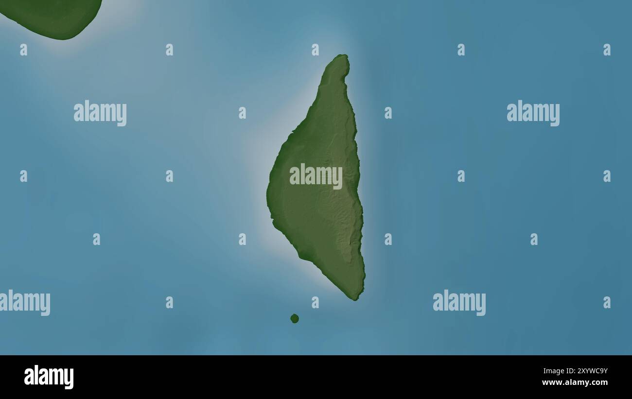 'Eua Island in the South Pacific Ocean on a colored elevation map Stock ...