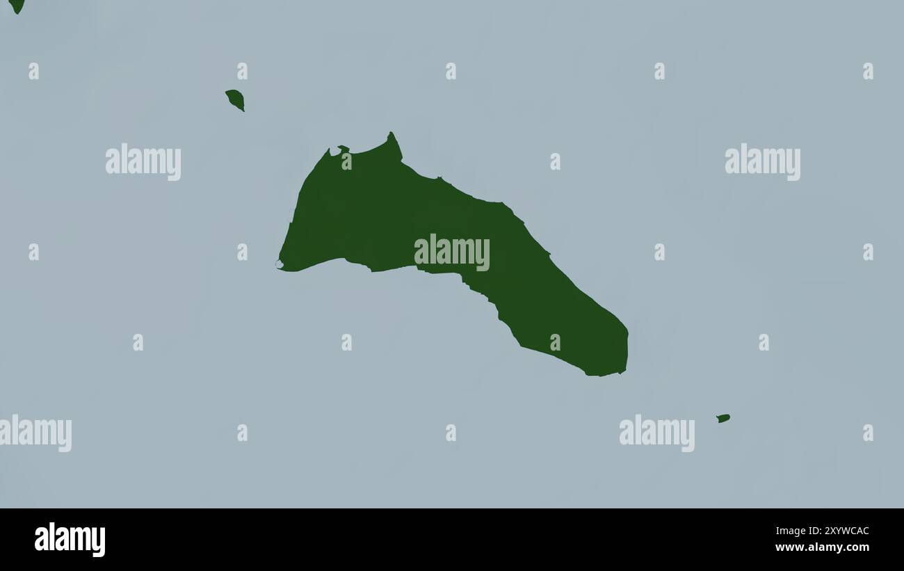 Failaka Island in the Persian Gulf on a colored elevation map Stock ...