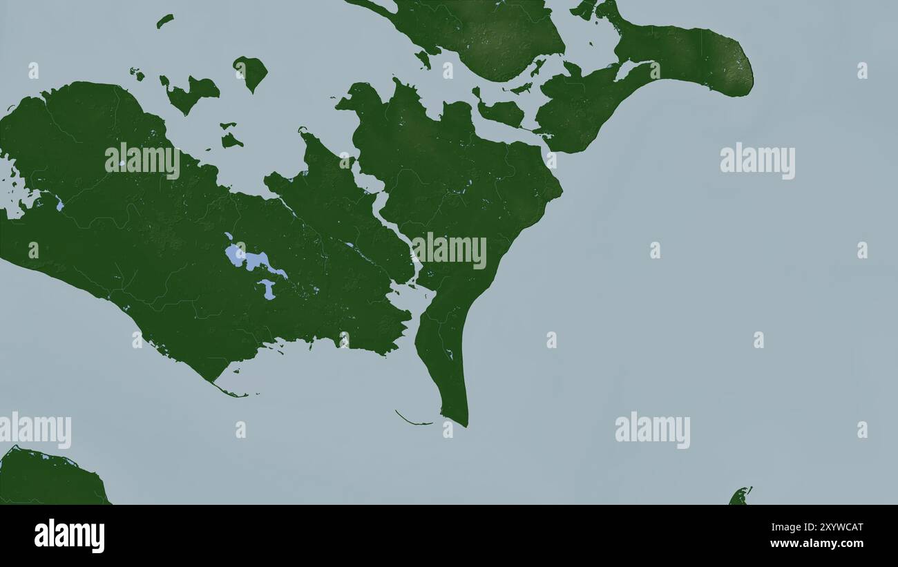 Falster Island in the Kattegat on a colored elevation map Stock Photo ...