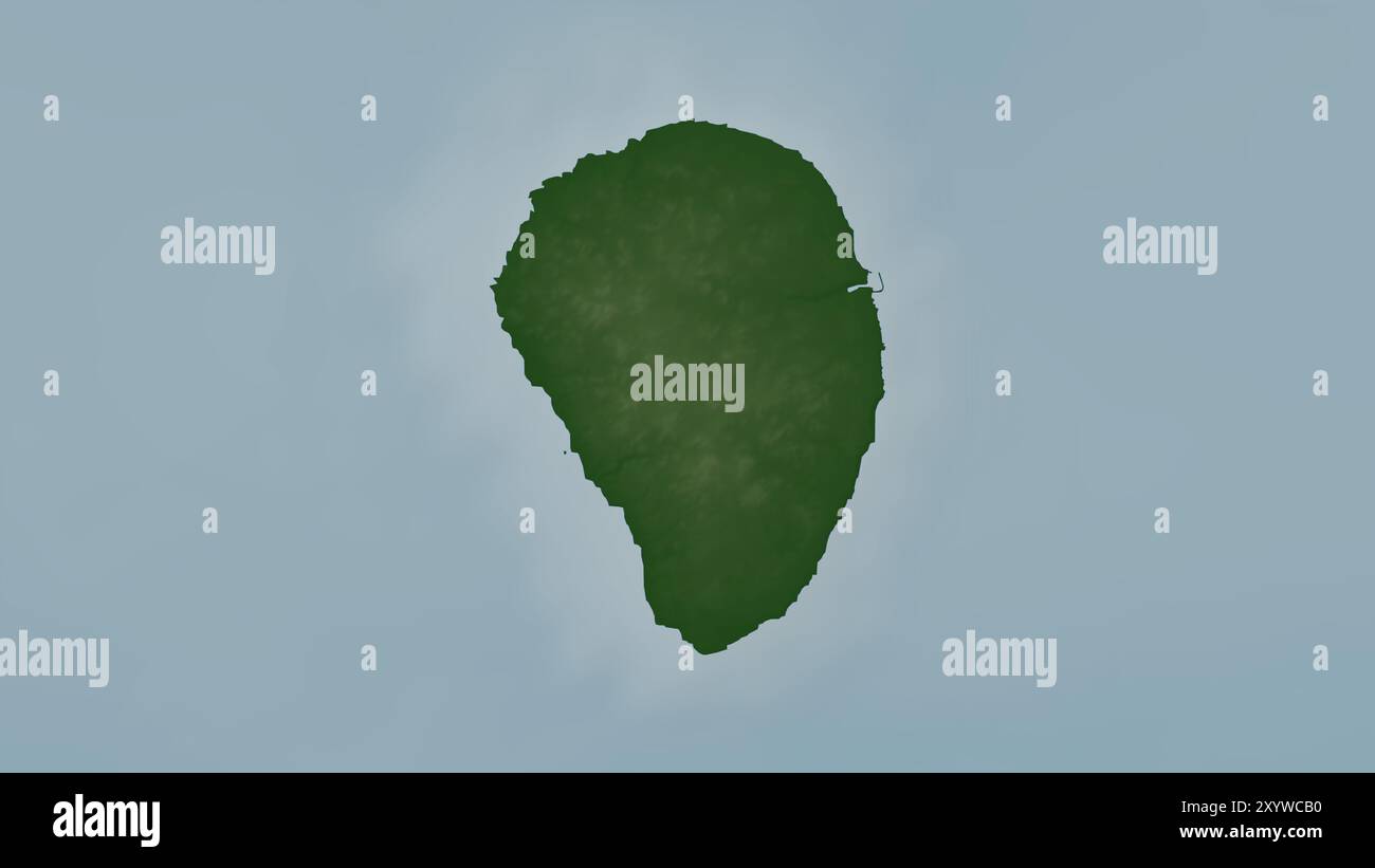 Farvar Bozorg Island in the Persian Gulf on a colored elevation map ...