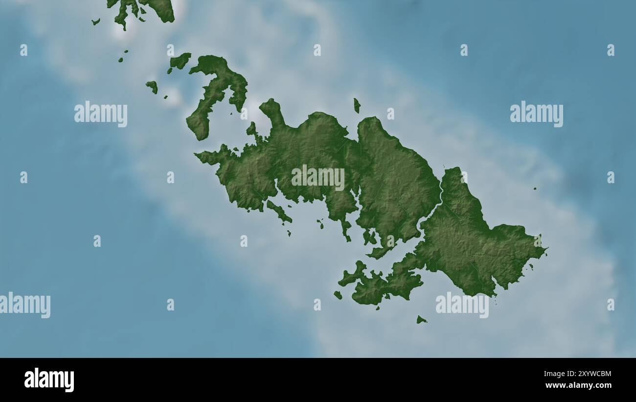 Florida Island in the Solomon Sea on a colored elevation map Stock ...