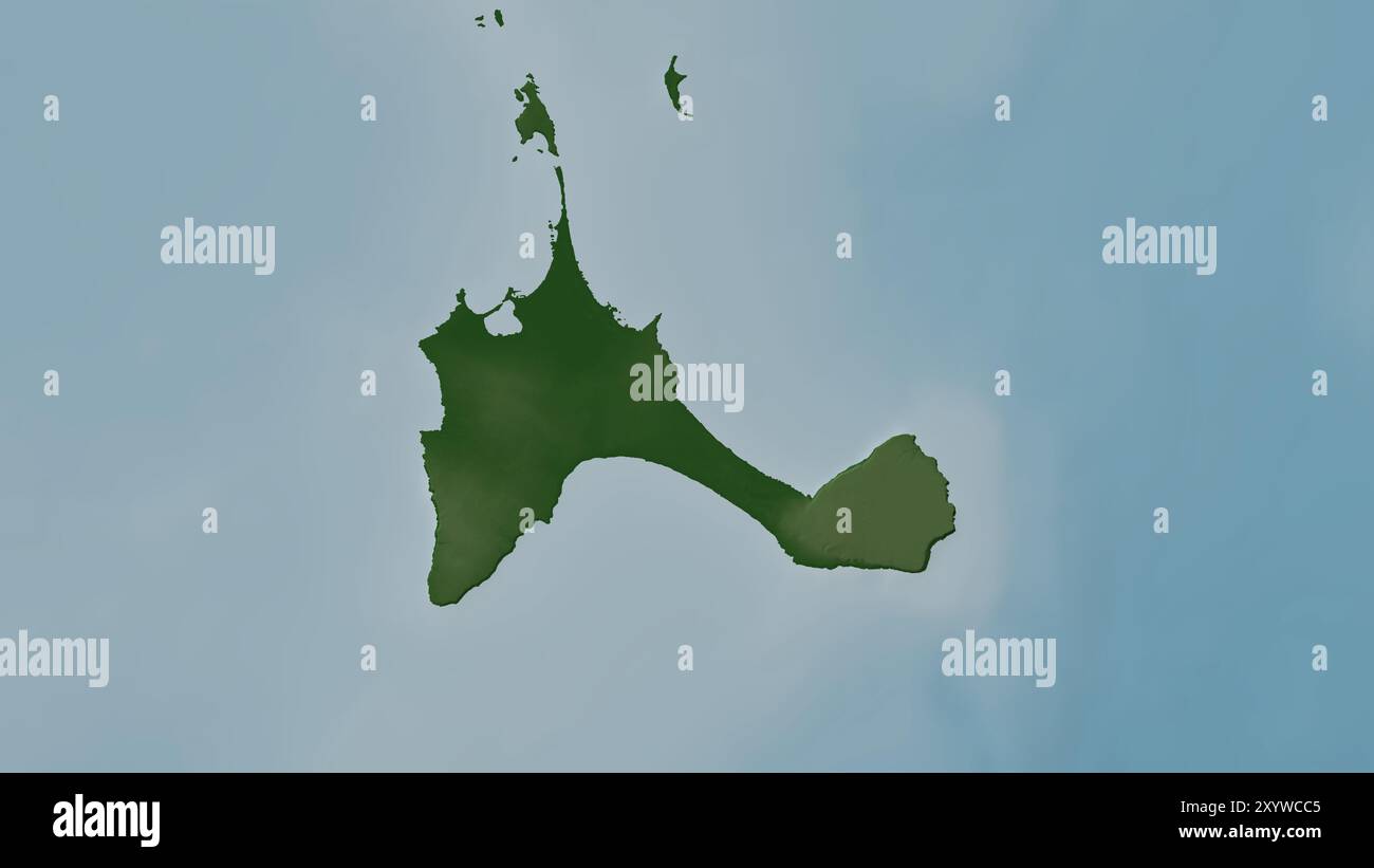 Formentera Island in the Balearic (Iberian Sea) on a colored elevation ...