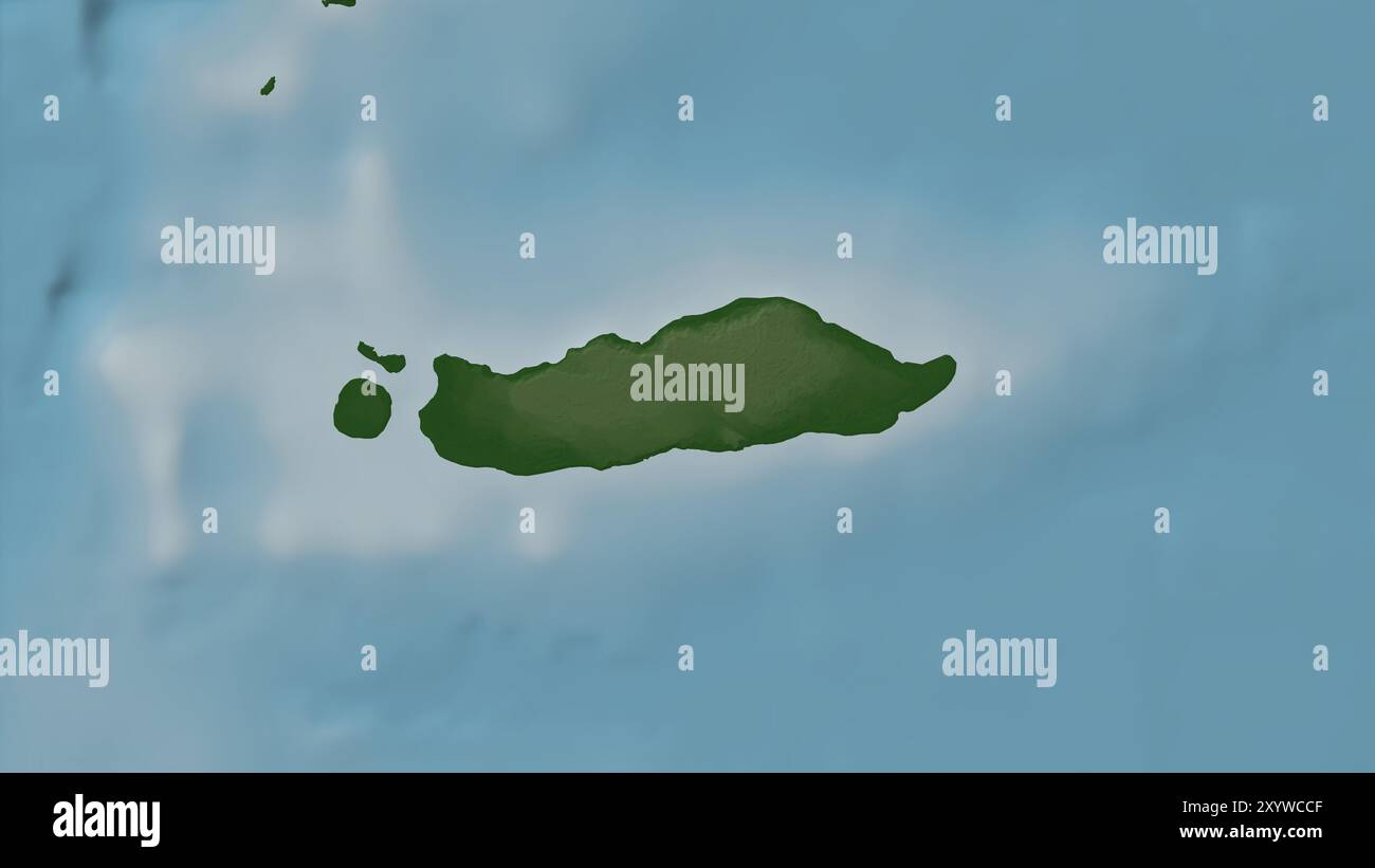 Fuga Island in the South China Sea on a colored elevation map Stock ...