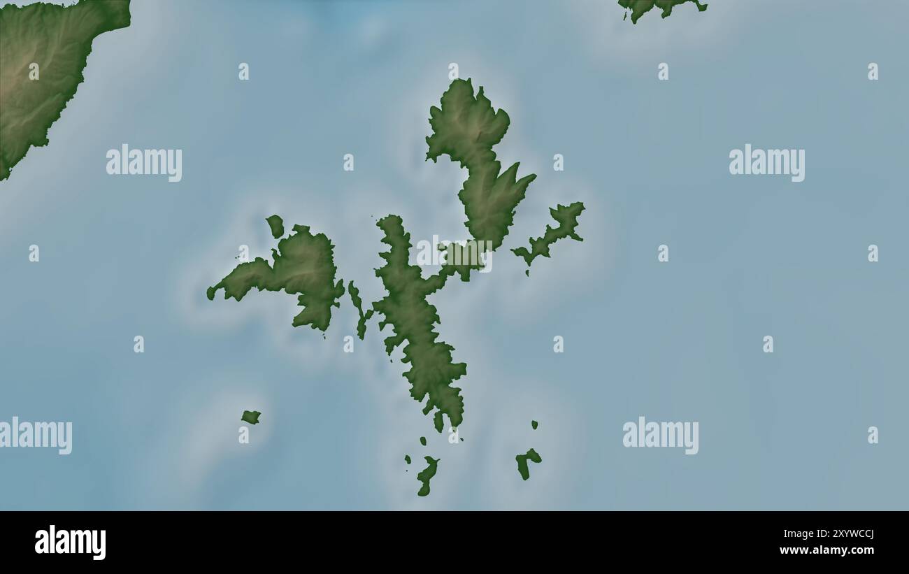 Fourni Island in the Aegean Sea on a colored elevation map Stock Photo ...