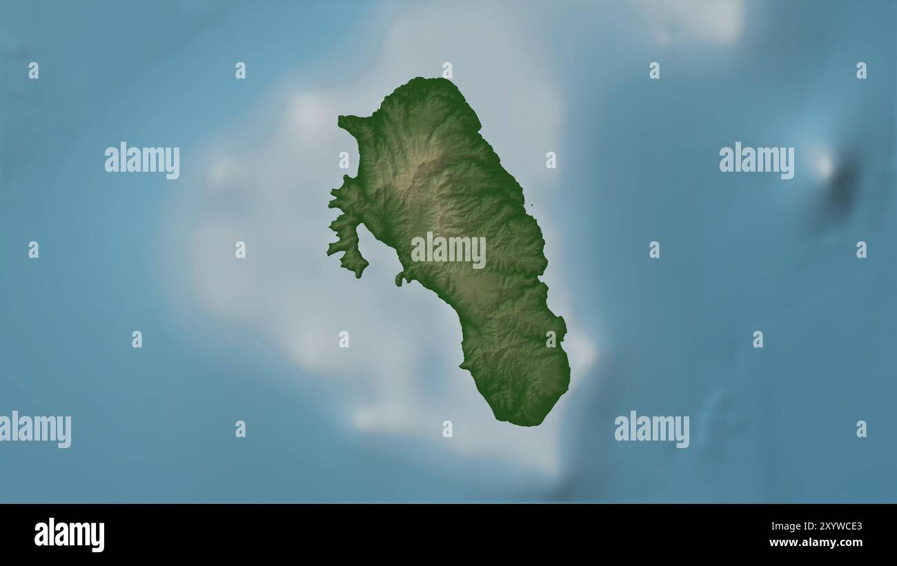 Gau Island in the South Pacific Ocean on a colored elevation map Stock ...